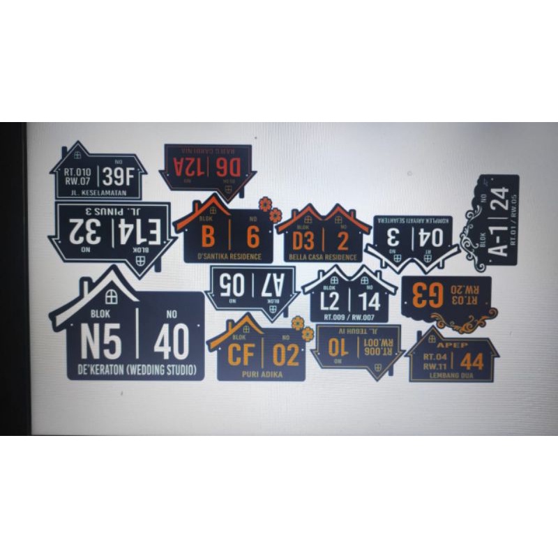 House Number Board Size 28x18 CM / Acrylic Material / CUSTOME | Shopee ...
