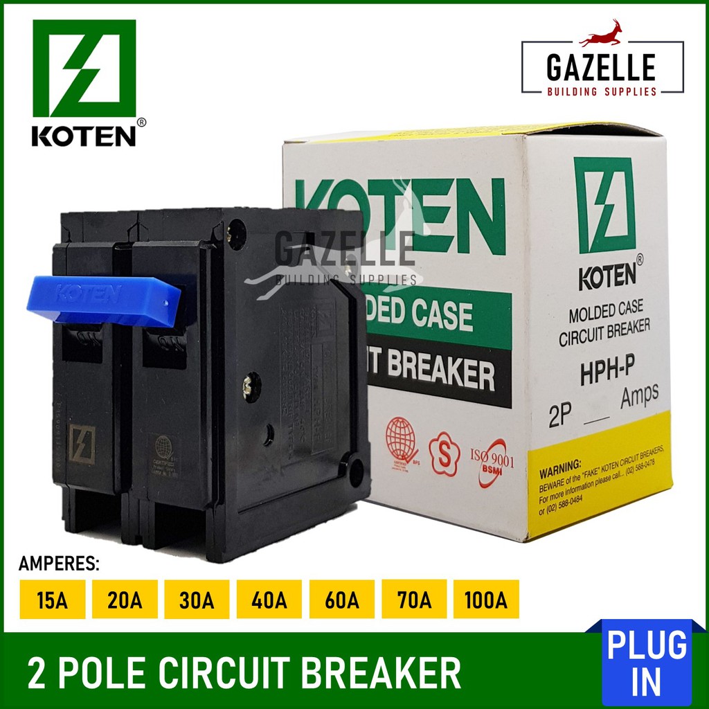 Koten Plug In / Bolt On Circuit Breakers 15A / 20A / 30A/ 40A / 60A / 70A / 100A | Shopee ...