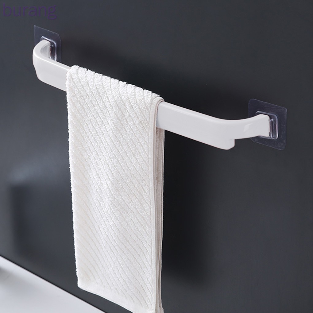 Towel Rack Hanging Rag Pole Bathroom Kitchen Storage Shelf Wall Mounted ...