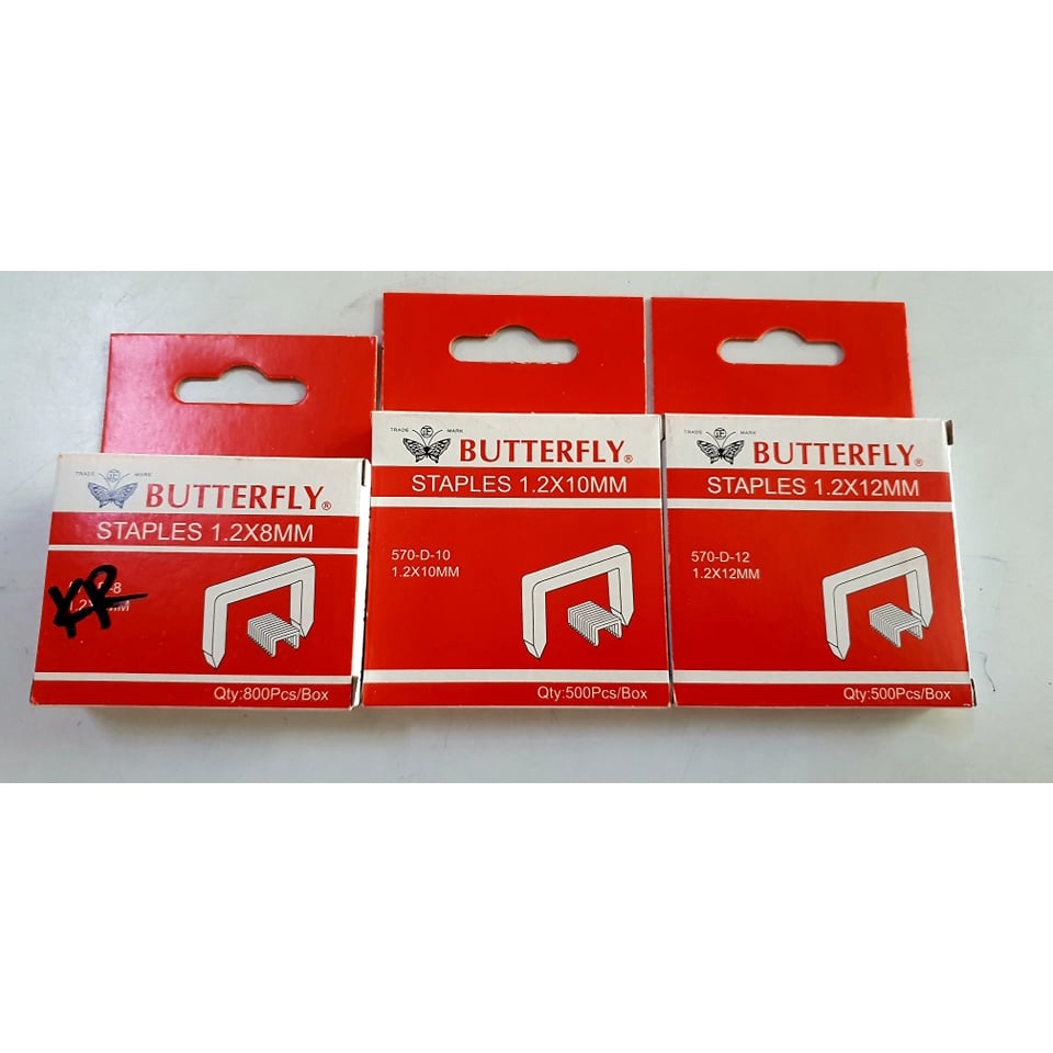 Butterfly STAPLE for gun tacker per BOX 1.2mm | Shopee Philippines
