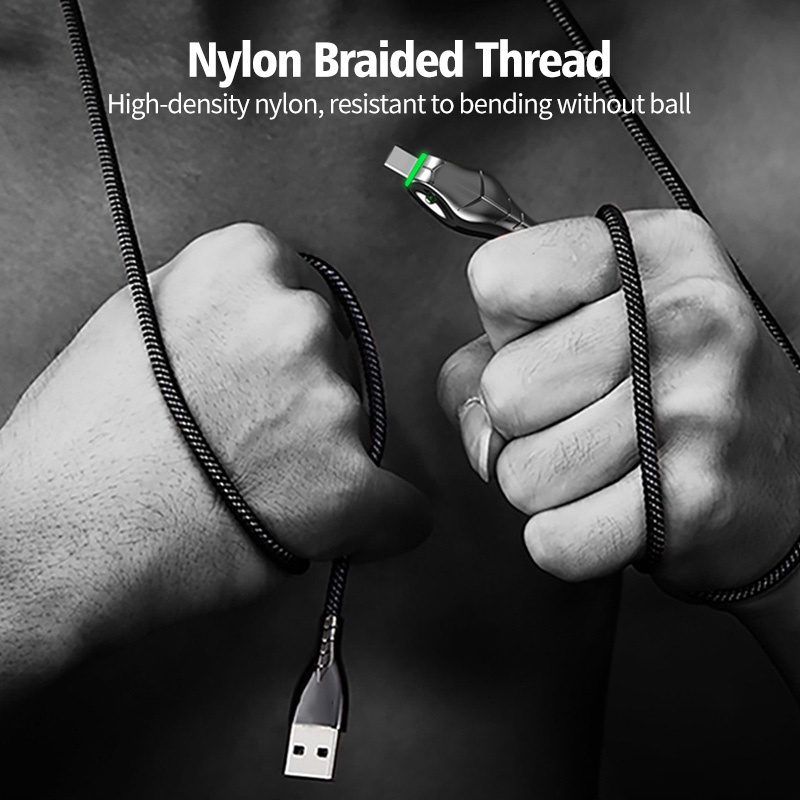 Black Mamba Snake shape Charging Cable,3A Fast Charger LED Light Micro ...