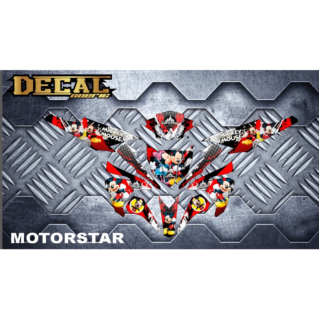 Decals, Sticker, Motorcycle Decals for Motor Star, Mickey Mouse design ...