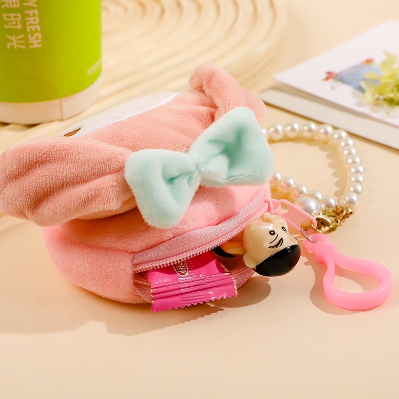 [READY STOCK]Cinnamon Cute Plush Coin Purse for Girls Pearl Lanyard ...