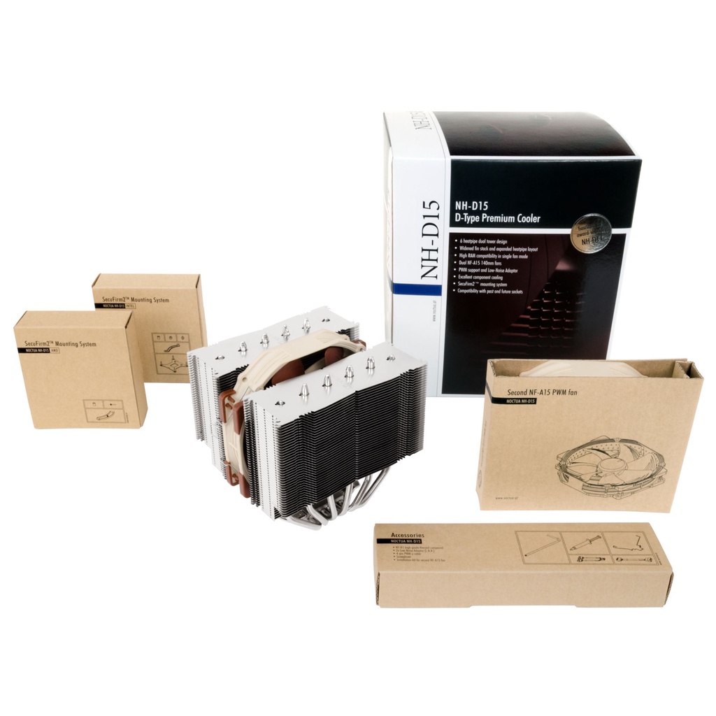 Noctua NH-D15 / SE-AM4 / D15S 6 Heatpipe Dual Tower CPU Cooler HSF w ...