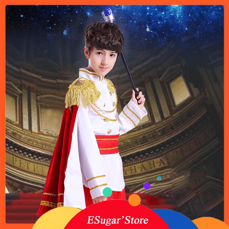 Prince Cosplay Costume For Boy Royal King Sets Crown Clothes for ...