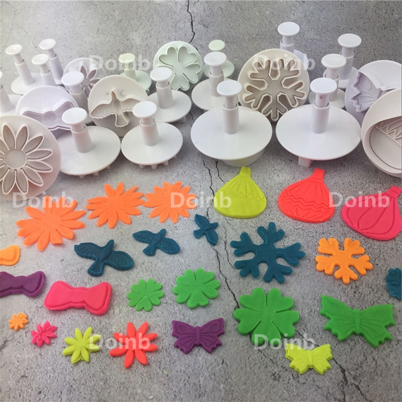 Doinb 28 Shapes Fondant Cutter for Cake Decorating Tools Plastic Mold ...