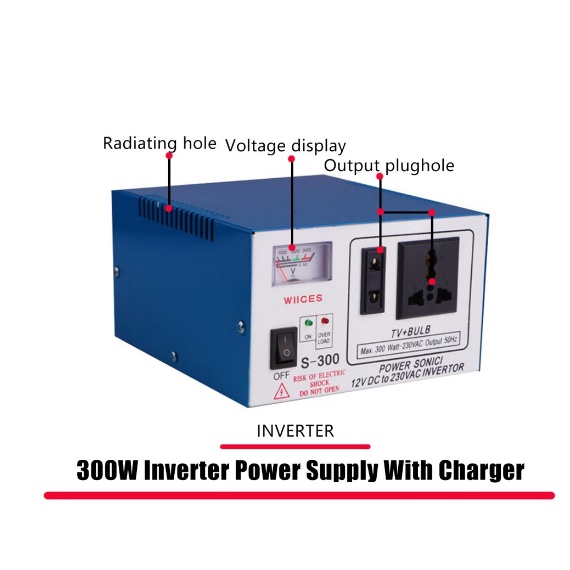 COD S-300W 12V DC TO 220VAC Household Inverter Power Supply With ...