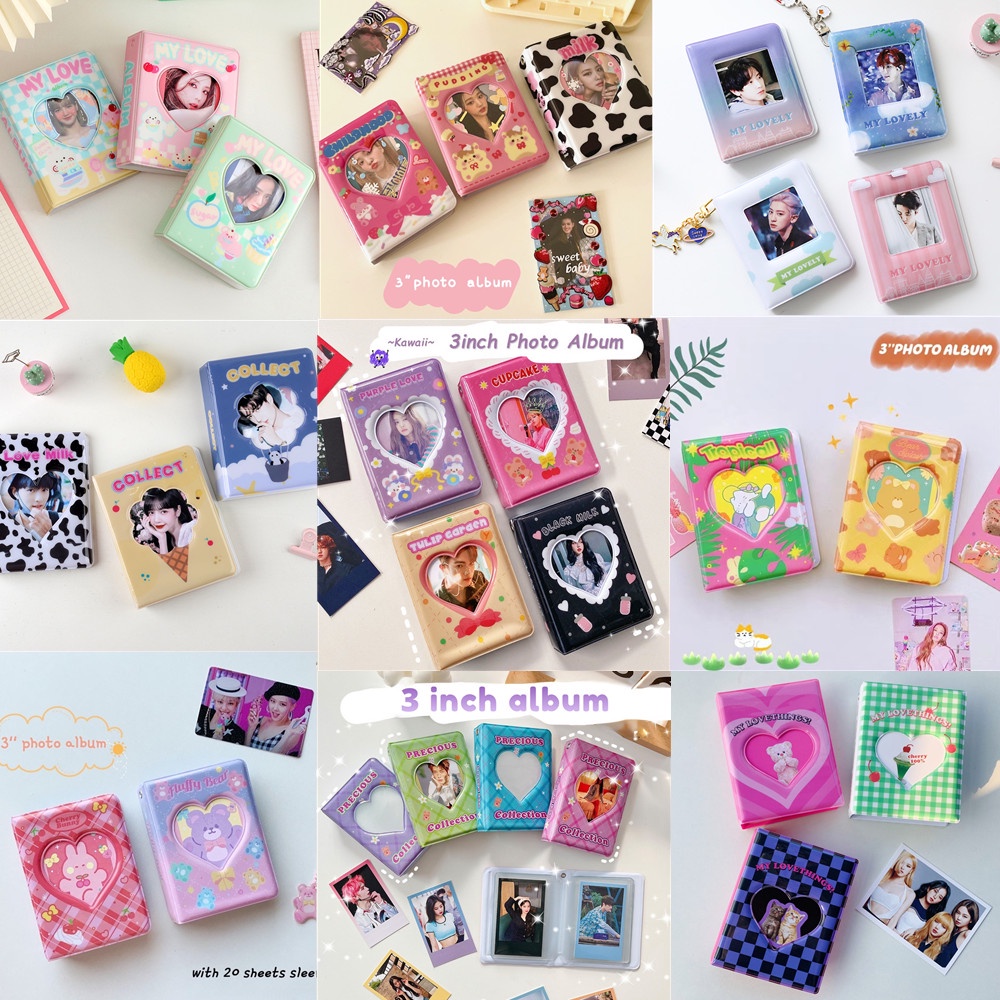 AMA Korean 3 Inch Mini Photo Album Lovely Bear Photocard Holder Card ...