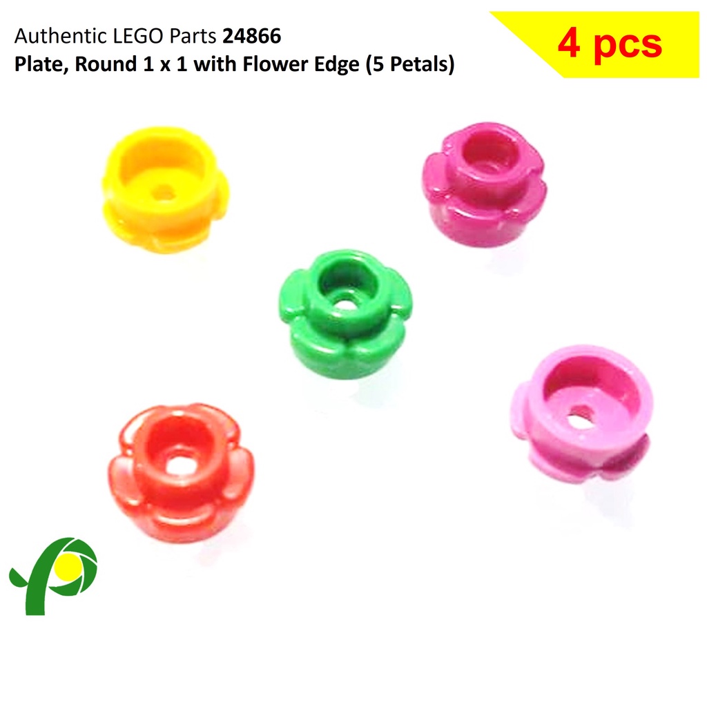 LEGO Parts 24866 Plate, Round 1x1 with Flower Edge 5 Petals | Shopee ...