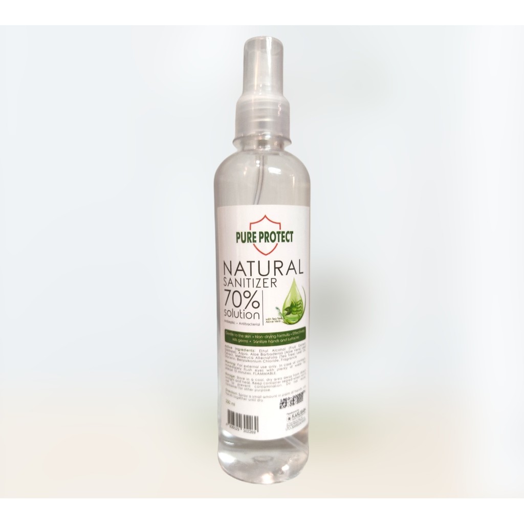 KYU Pure Protect NATURAL Sanitizer Alcohol with Aloe vera & Tea Tree ...