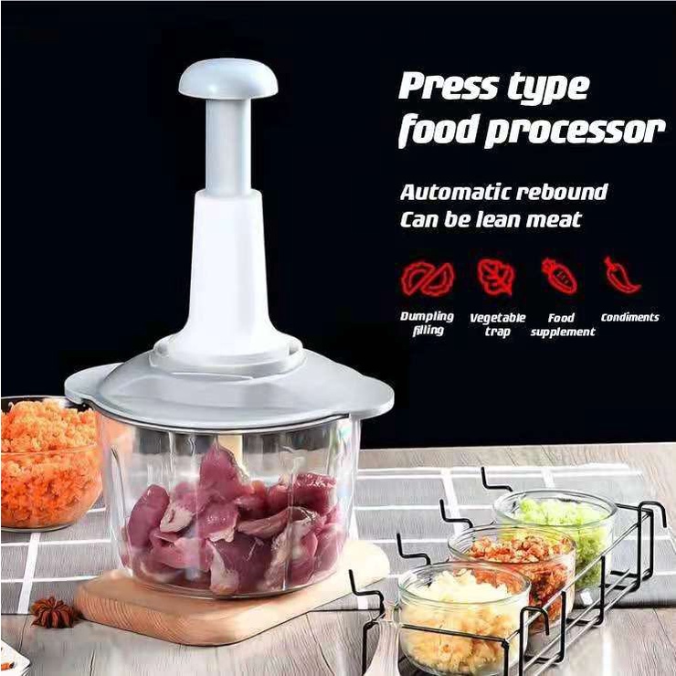 YY Manual Food Processor Hand-Powered Food Chopper Vegetable Chopper ...