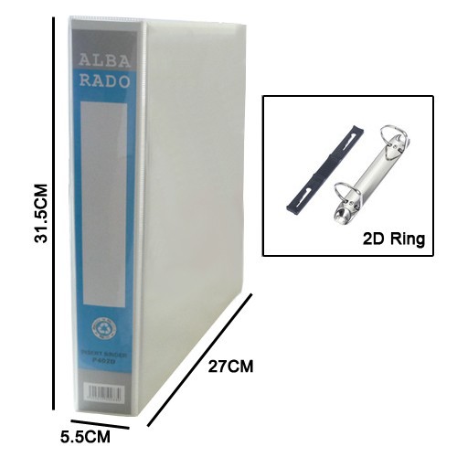Alba rado 40mm PVC 2D White Ring File A4 Insert Binder P402D Fail Putih ...