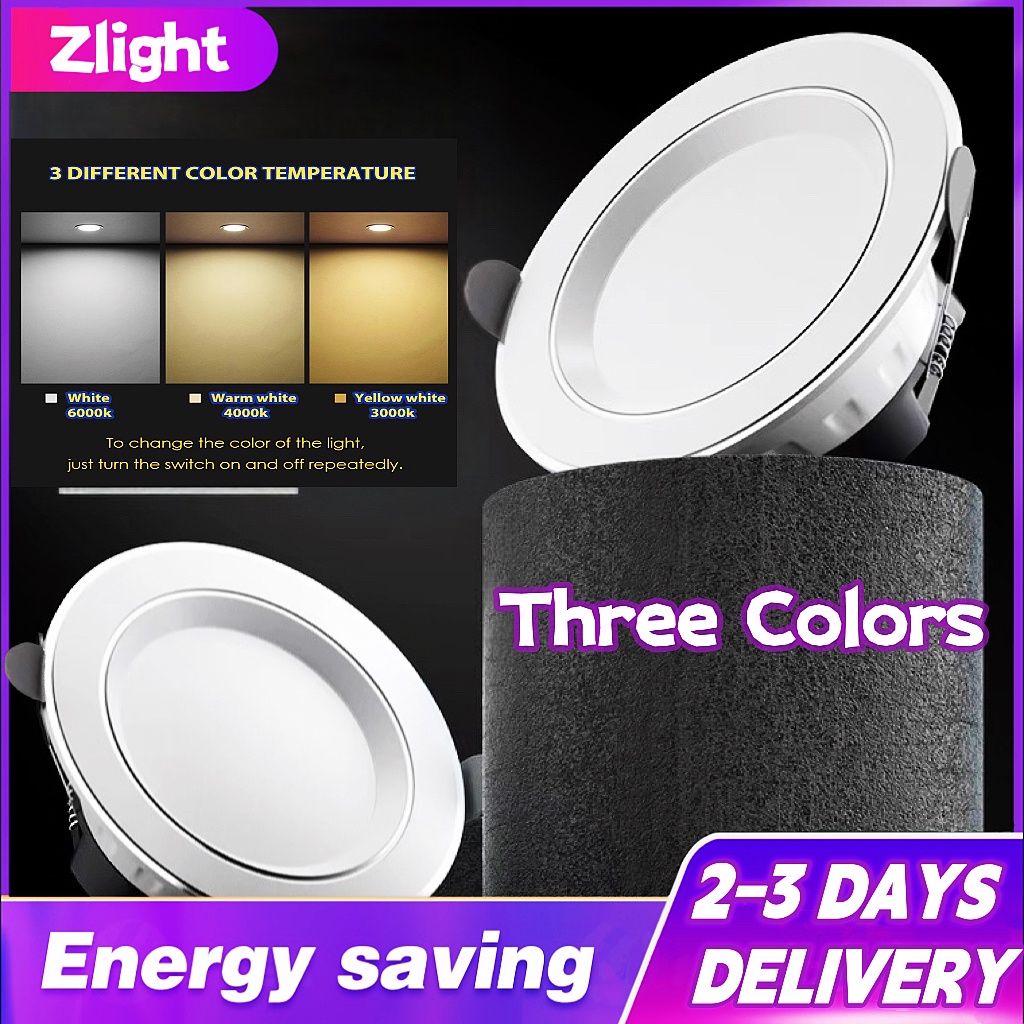 Tri Color LED Energy Saving Pin Light Ceiling Light 5W 2.5 Inch LED ...