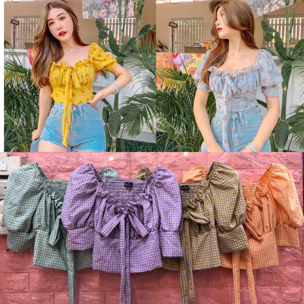 Authentic Bangkok Ruched Short sleeveTops #14 Dee Brand Made in ...