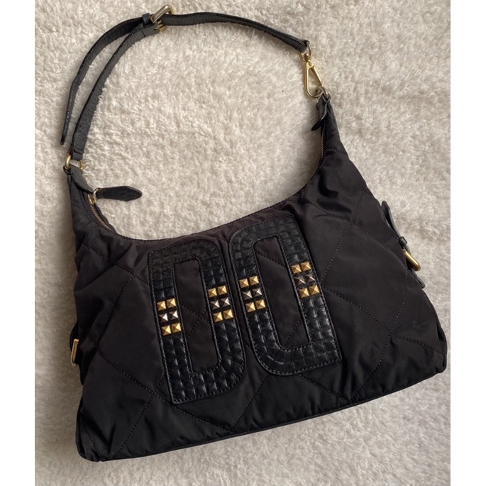 Authentic DAKS Black Quilted Nylon Hobo Bag | Shopee Philippines