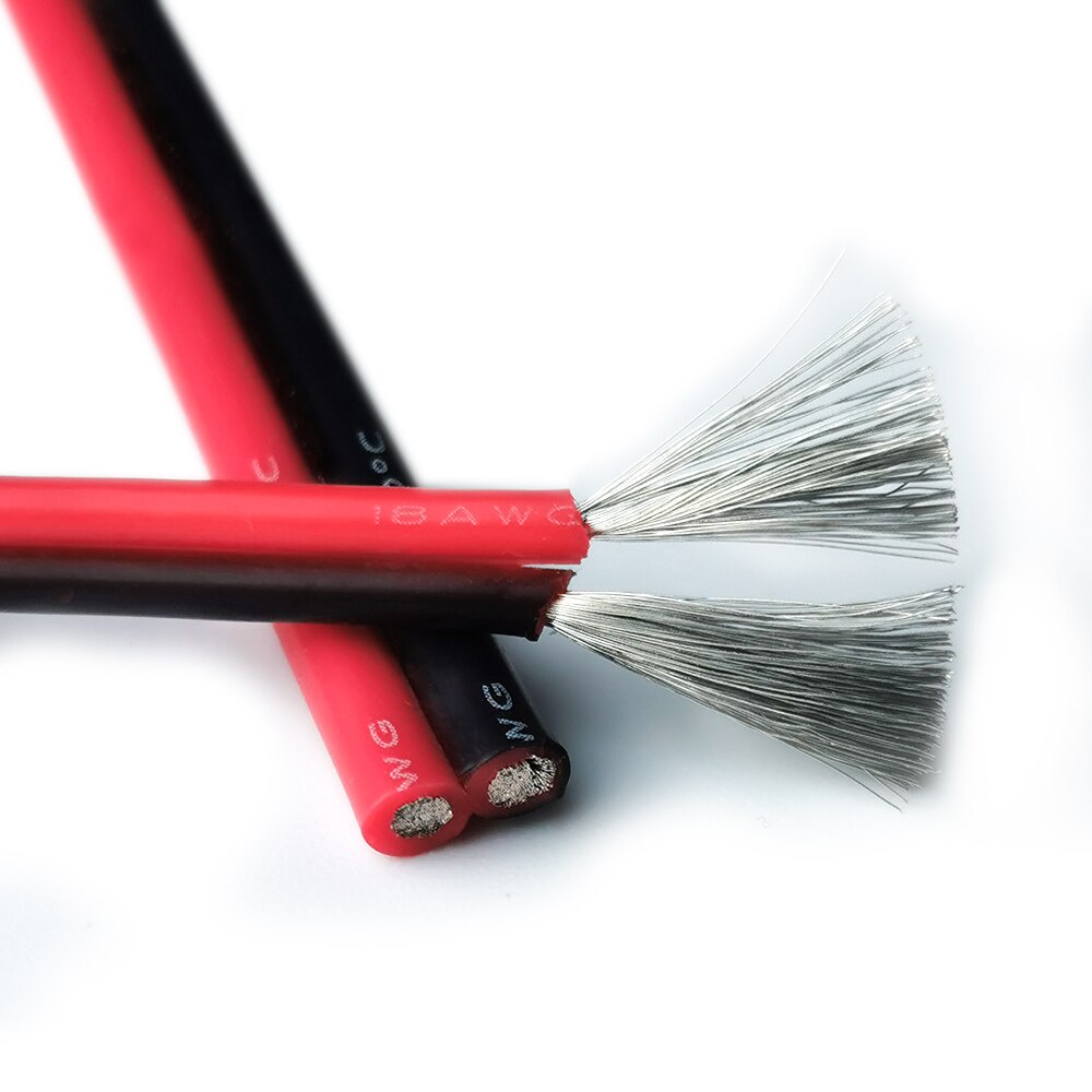 1 Meter 12 14 16 18 20 22 24 AWG 2Pins Ultra Soft Silicone Rubber Copper Electric Wire DIY Lamp ...