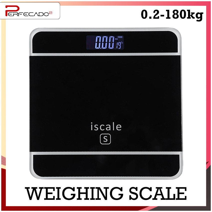 Iscale S Digital Lcd Electronic Tempered Glass Bathroom Weighing Scale