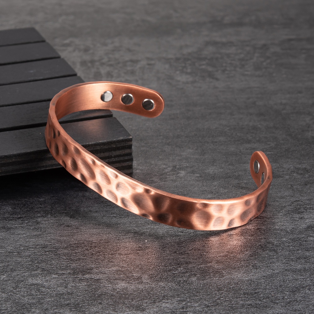 Pure copper health energy Bracelet Vintage Smooth magnetic Healing Bio ...