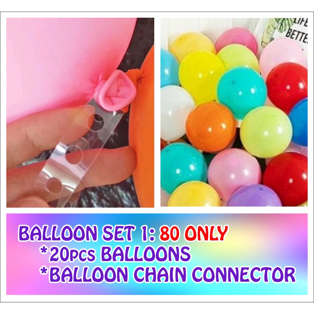 BALLOONS & CHAIN CONNECTOR PARTY PACKAGE | birthday christening baptism ...