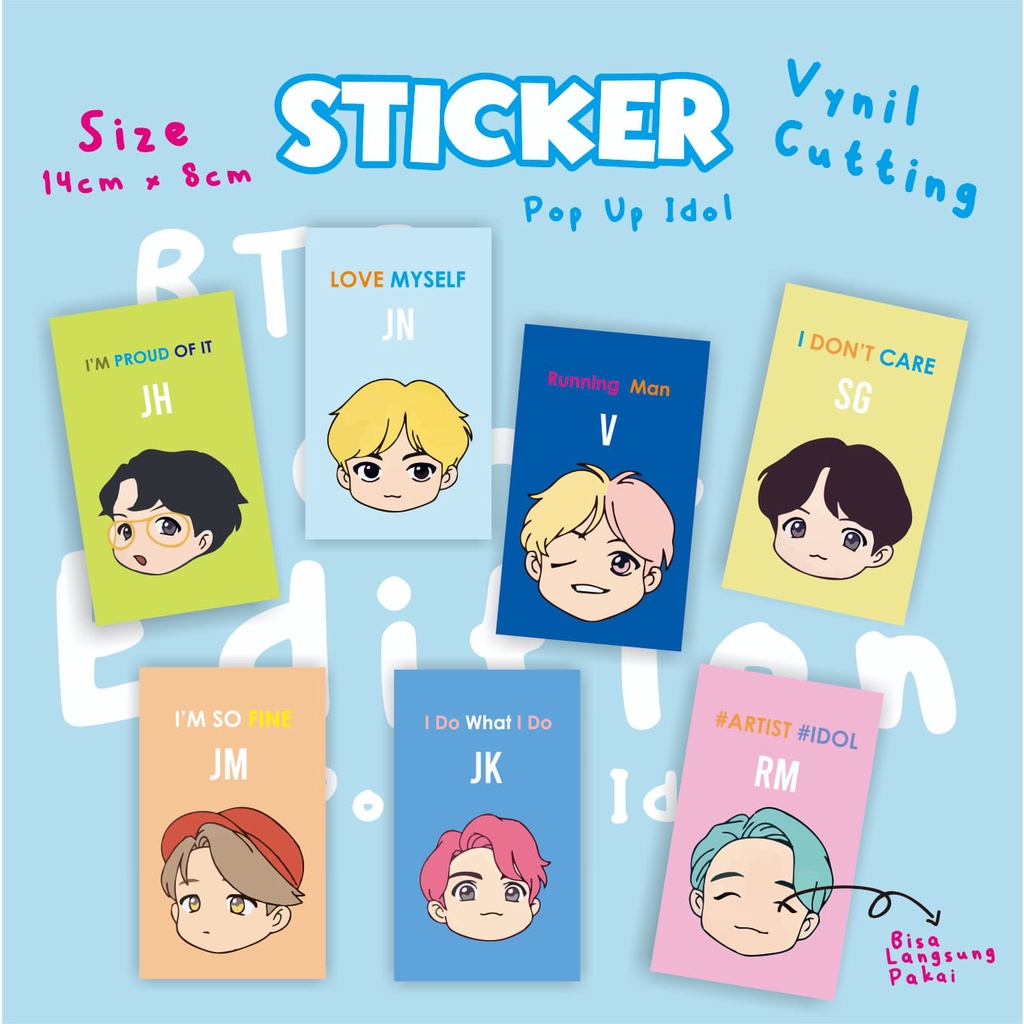 Vinyl Cutting Pop Up IDOL BITIES Bangtan Boys Sticker Can Use Wall ...