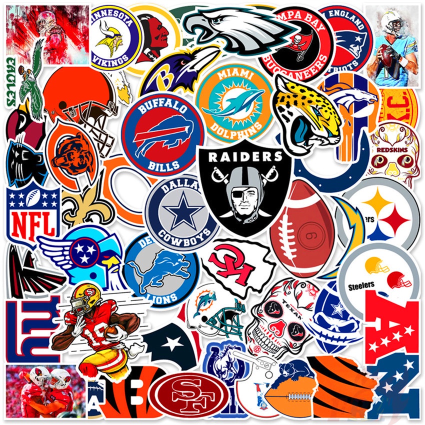 NFL National Football League Team Logo Series 03 Stickers 50Pcs/Set ...