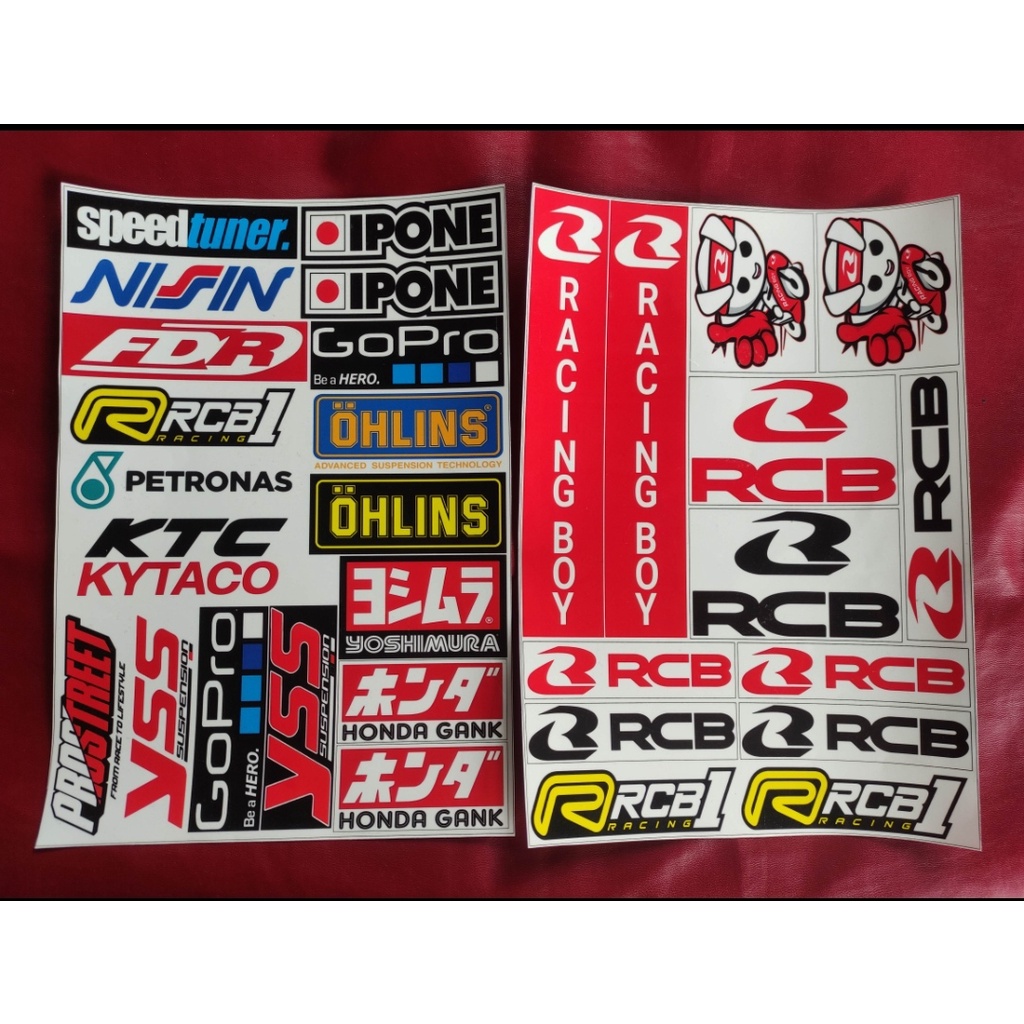 Stickers, pack stickers, RCB, HONDA GANK, logo stickers, helmets ...