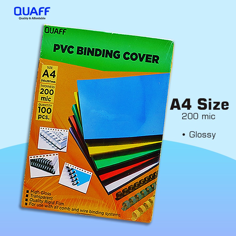 QUAFF PVC Binding Cover Clear & Frosted Matte Short-A4-Long Size 200micron & 250micron | Shopee ...