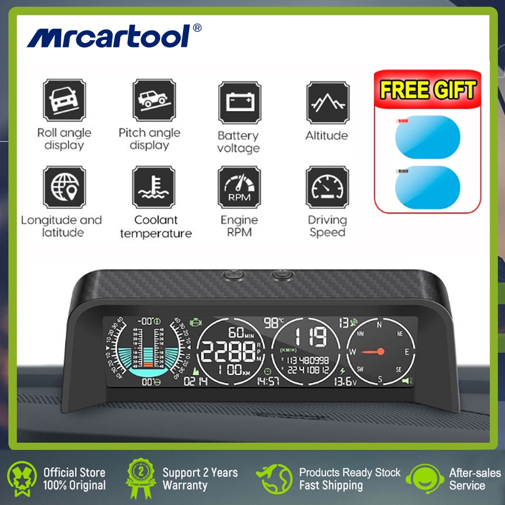 MRCARTOOL M80 Car Intelligent Head-up Display GPS OBD Slope Meter ...
