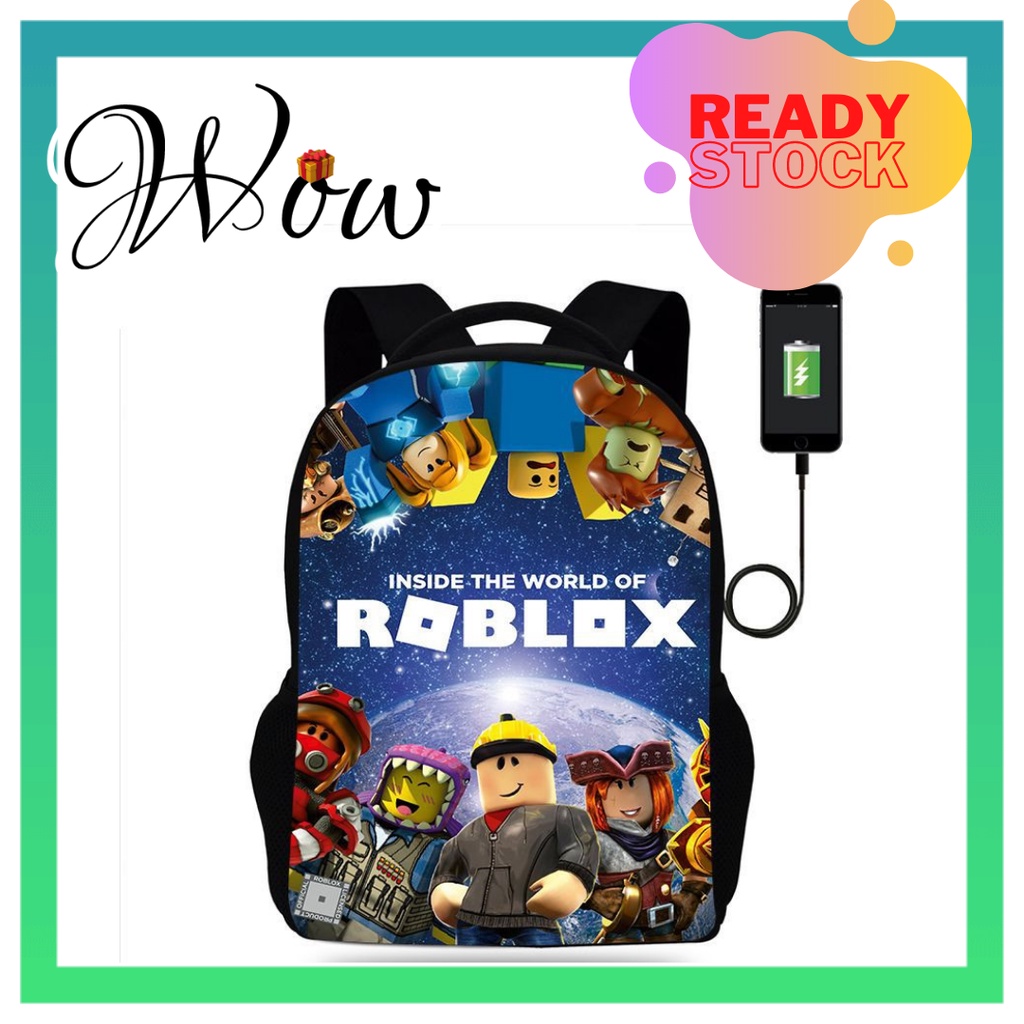 Roblox School Bag Primary School Students Backpacks Male & Female Kids ...