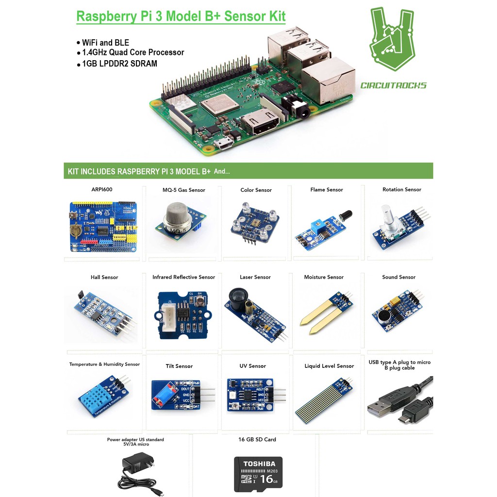 Circuitrocks Raspberry Pi 3 Model B+ Sensor Kit | Shopee Philippines