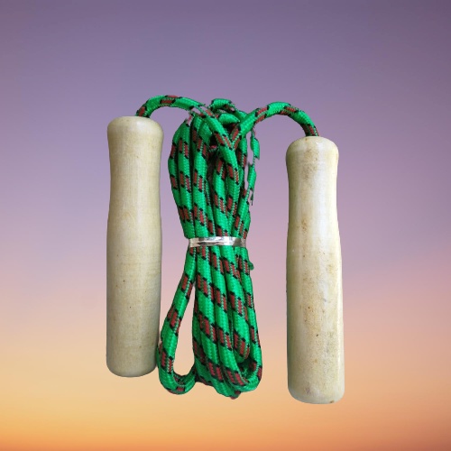 Jumping Rope Wood Handle Rope Red Green Skipping Rope (random color ...