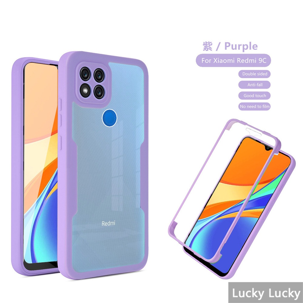 [2 IN 1] Redmi 10C 9C 9A Case Built-in Screen Protector Shockproof ...