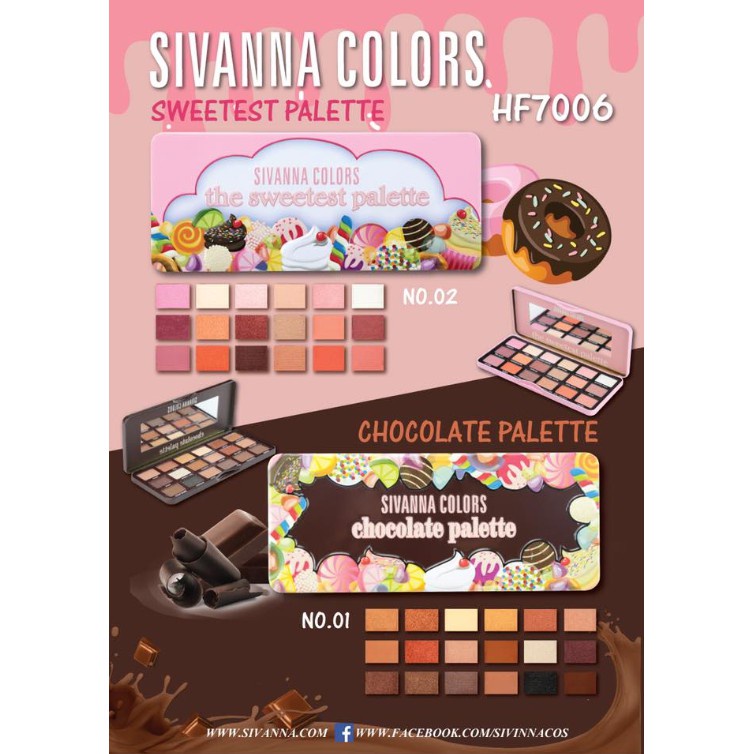 Sivanna Colors Eyeshadow Palette HF7006 Ci 18 Chocolate/Sweetest ...
