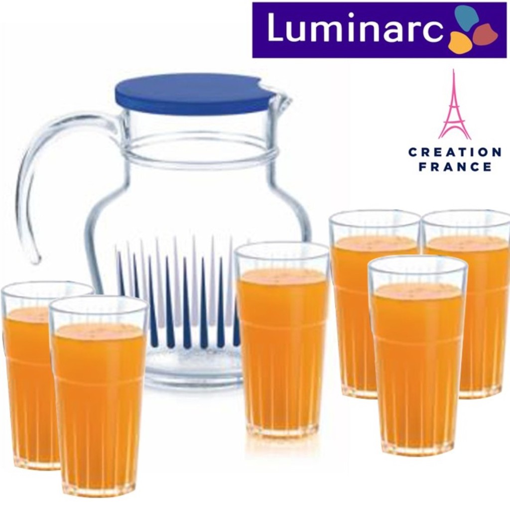 LUMINARC LANCE BLUE WATER SET 7 PCS (P2701) | Shopee Philippines