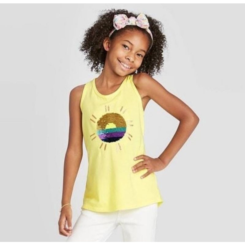 Size S (6-6x)y - TANK TOP FLIP SEQUIN FOR GIRLS CNJCK | Shopee Philippines
