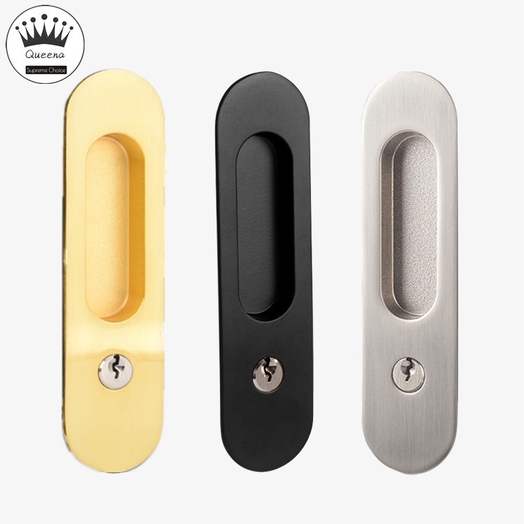 Zinc Alloy Sliding Door Lock Hidde Handle Interior Door Pull Lock ...