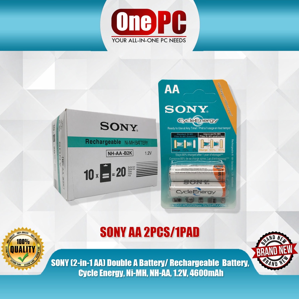 SONY AA (2-in-1 AA) Double A Battery/ Rechargeable Battery, Cycle ...