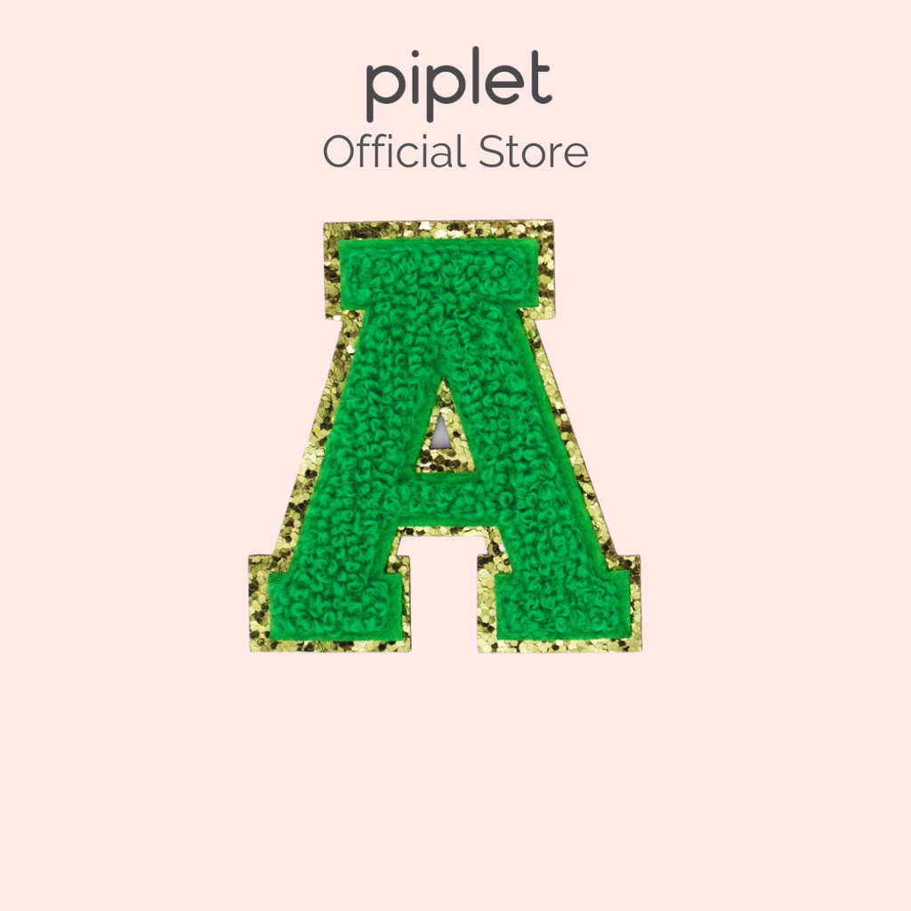 Piplet Letter Patches Stick On Varsity Initial Patches with Gold ...