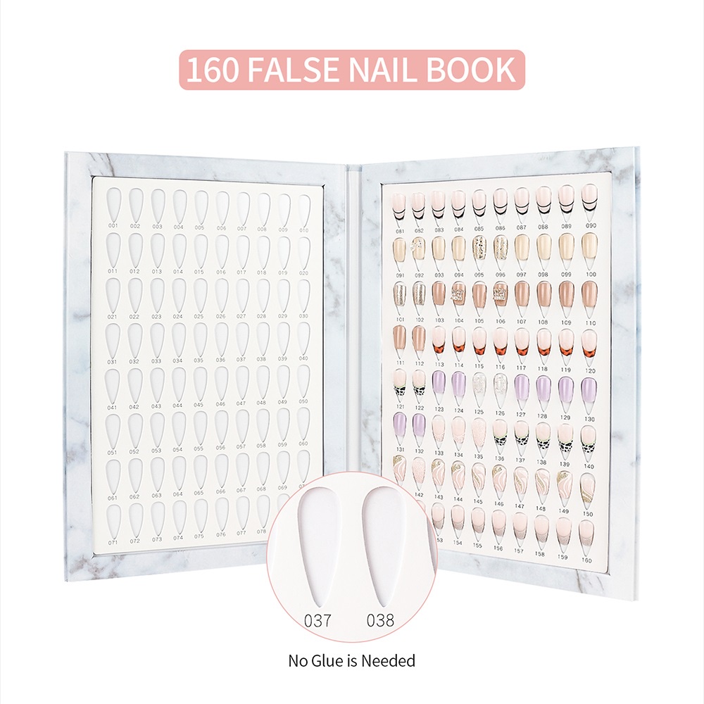 Portable 160 pcs Nail Color Display Book for Nail Art DIY Nail Polish ...