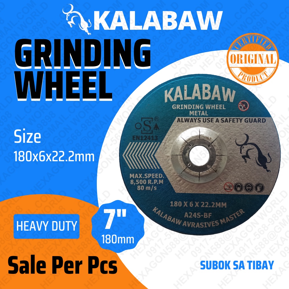1pcs Kalabaw Grinding Disc 7" / 180 x 6 x 22.2mm Heavy Duty Grinding ...