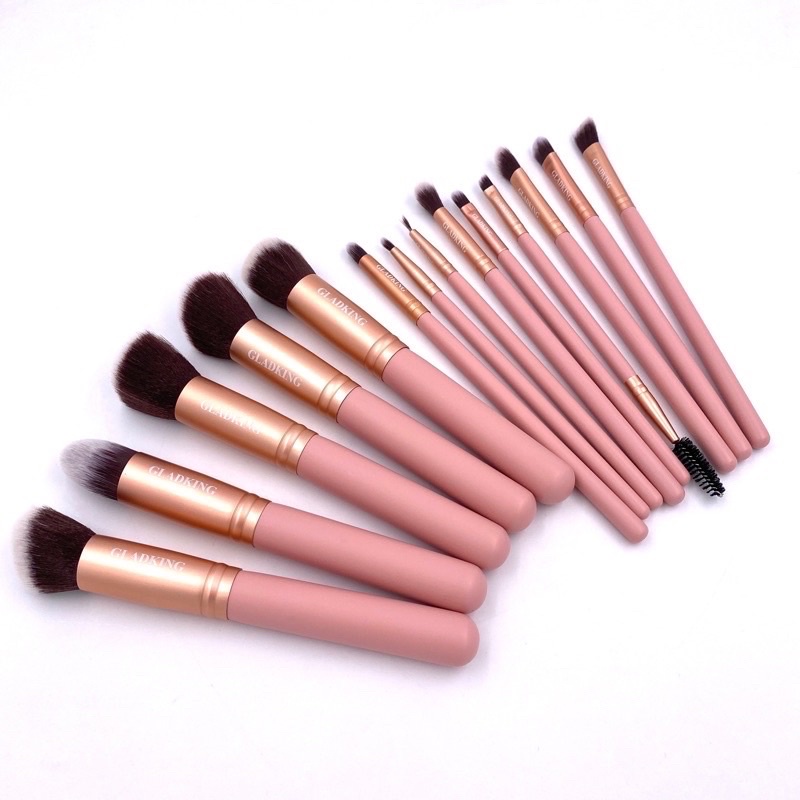GLADKING Matte Ferrule Makeup Brush Set 14Pcs | Shopee Philippines