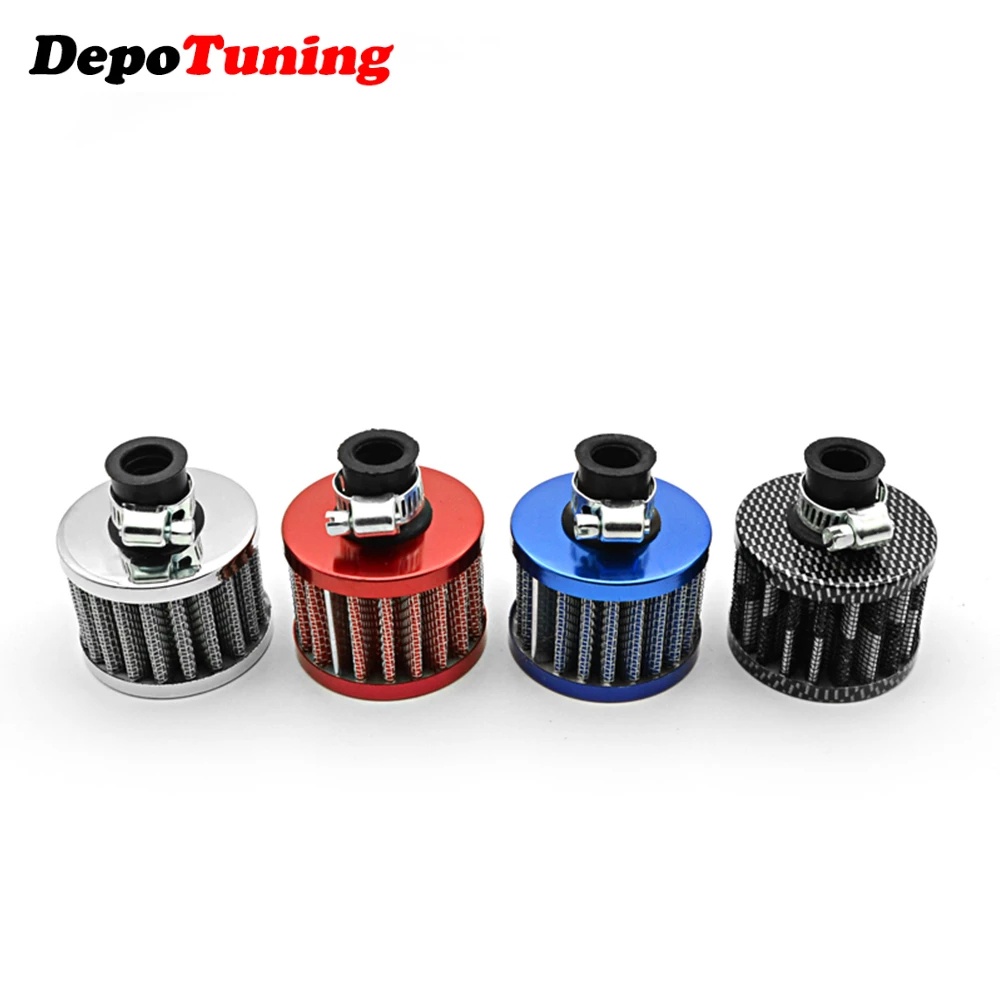 DepoTuning Universal Interface Motorcycle Air Filters 12mm Sliver Car ...