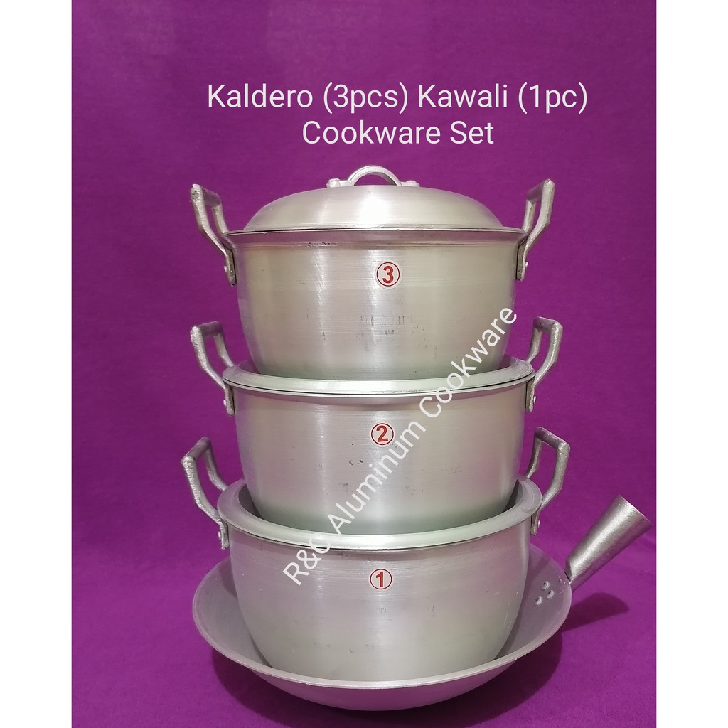 Kaldero #1, #2, #3 Double Handle(3pcs), Kawali #4 Single Handle (1pc ...