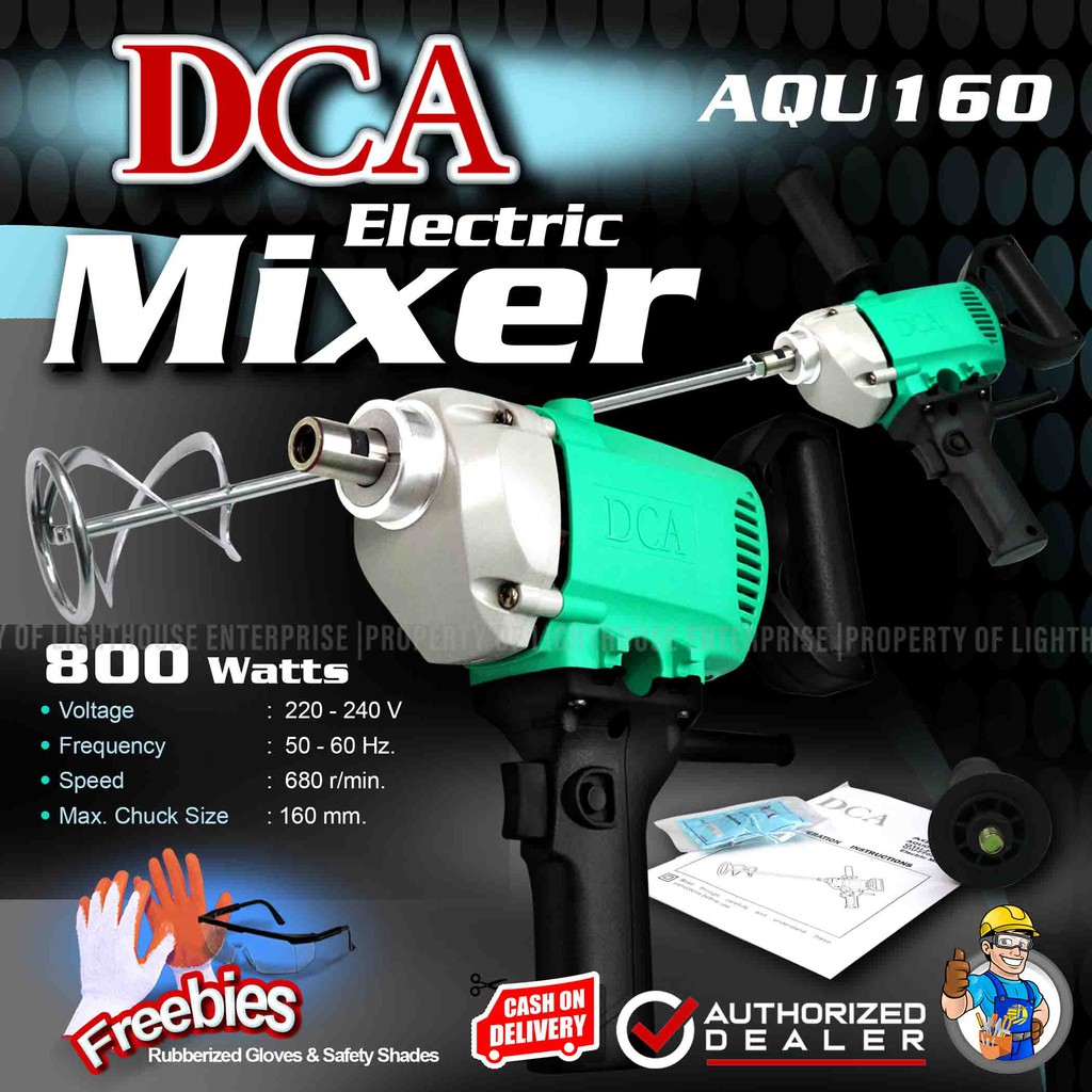 DCA 800W Electric Mixer (AQU160) w/FREE Safety Glass + Gloves ...