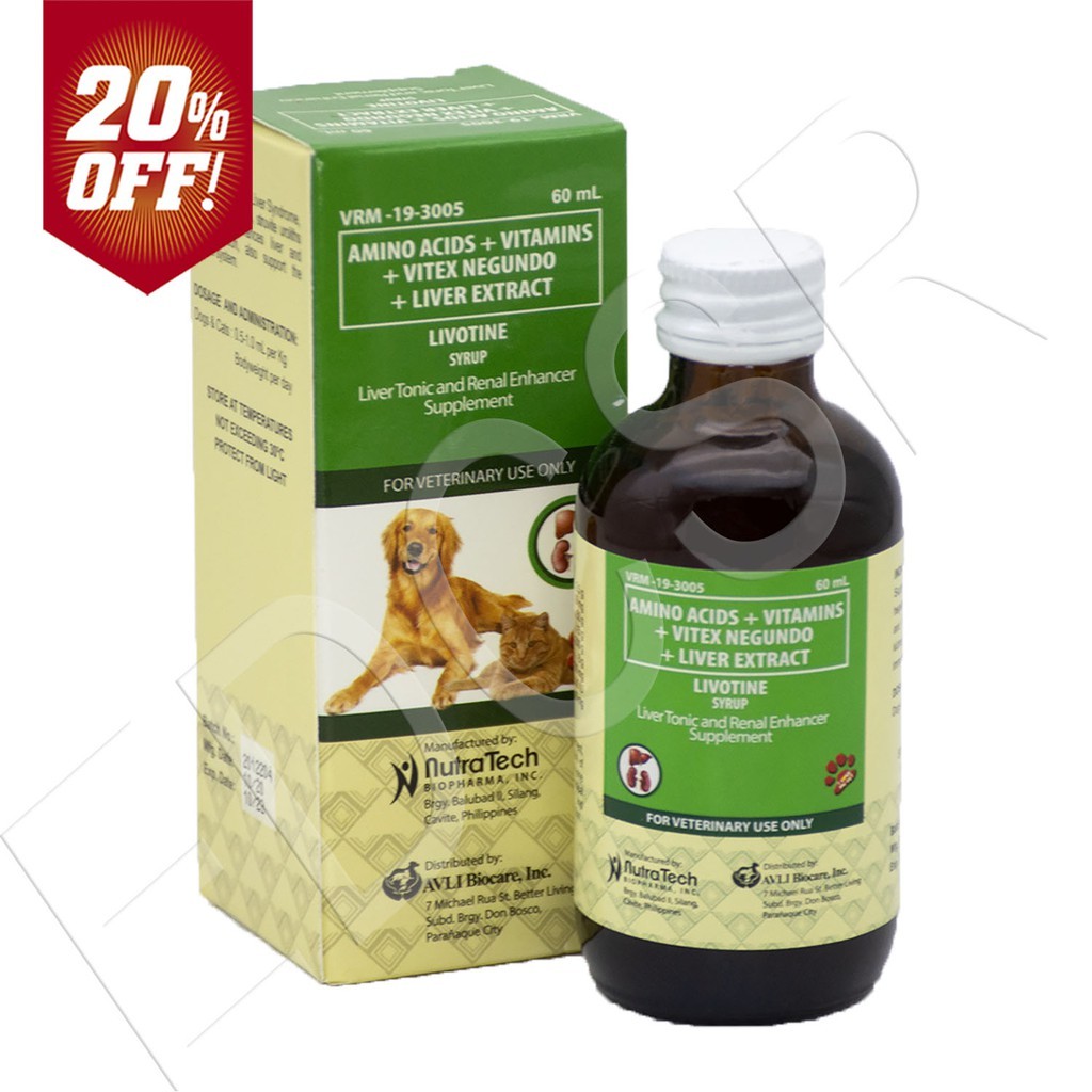 NutraTech Livotine Syrup Liver Tonic Renal Enhancer Supplement for Dogs and Cats - 60ml | Shopee ...