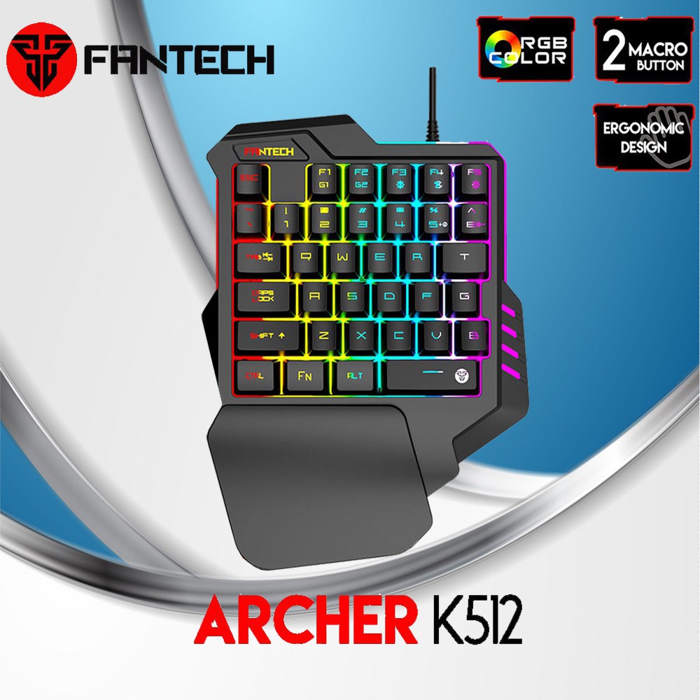 COD Original Fantech K512 ARCHER One-Handed Gaming Keyboard | Shopee ...