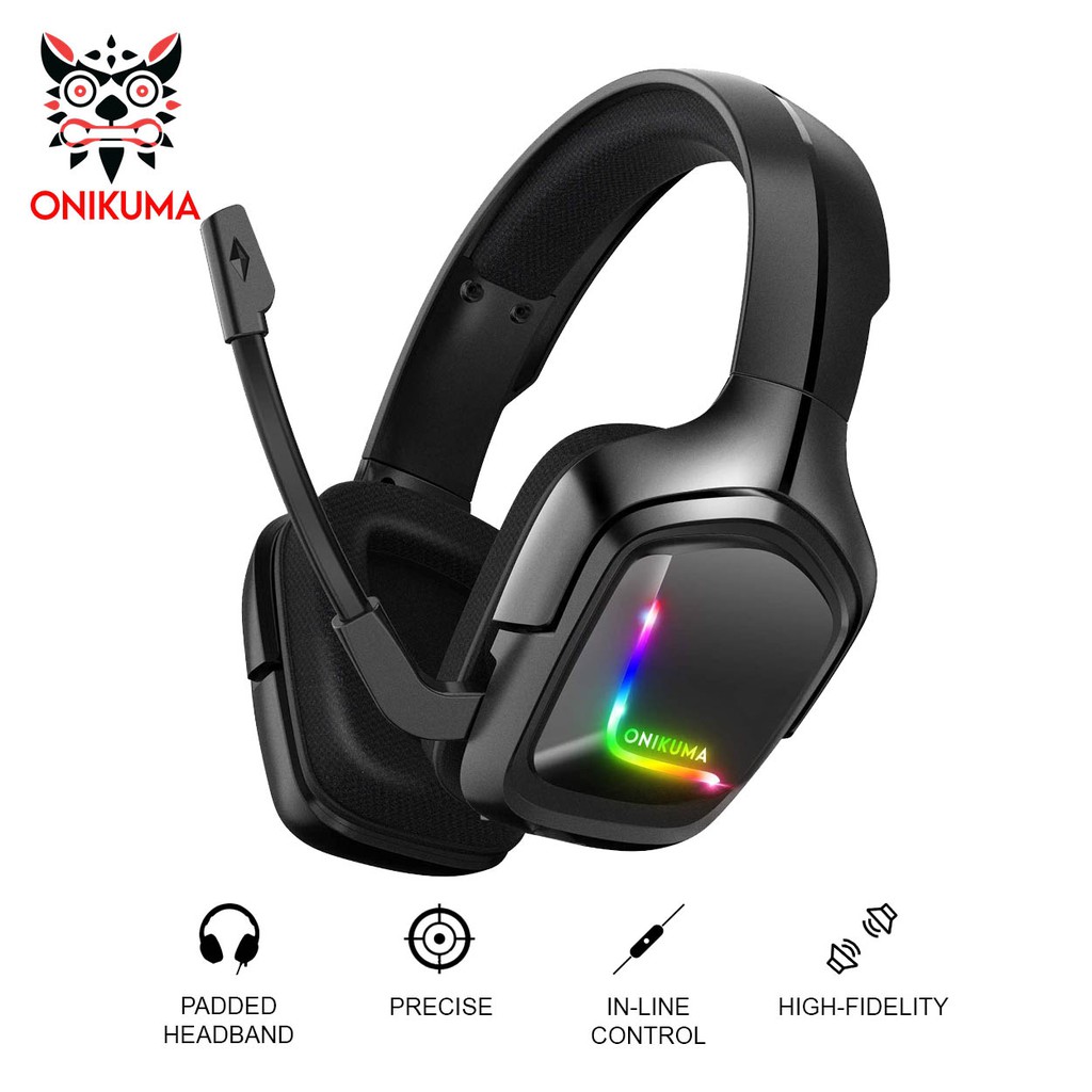 Onikuma K20 Gaming Headset 3.5mm Wired Over-Ear RGB with Microphone ...