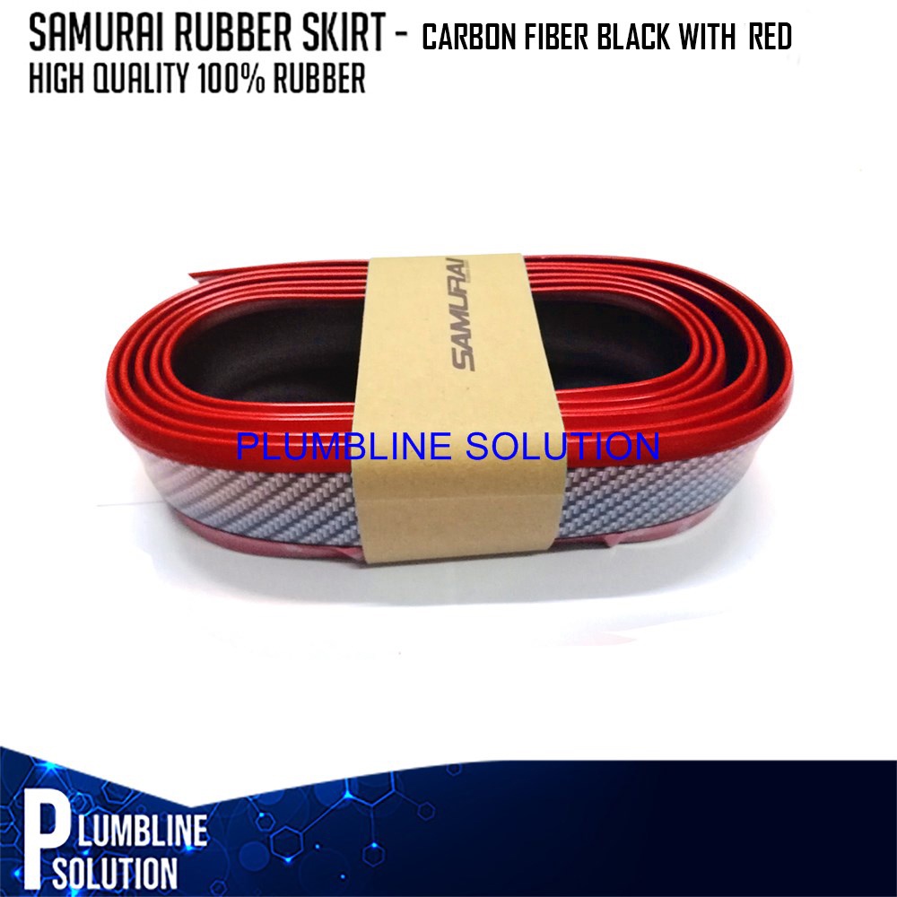 Samurai Carbon Fiber Black with Red Lining Car Front Bumper Lip ...