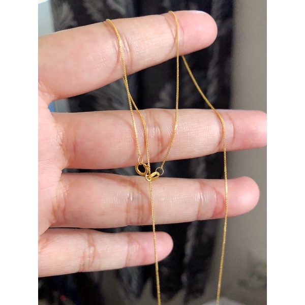 PAWNABLE 18K Saudi Gold Foxtail Chain Necklace(Lightweight/manipis ...
