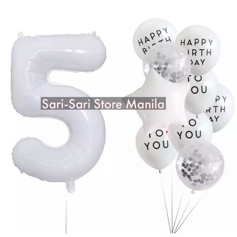 Jelly white number set balloons birthday decorations | Shopee Philippines